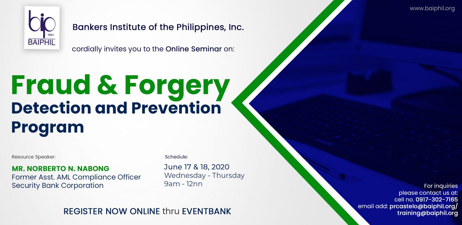 Fraud & Forgery Detection and Prevention Program » BAIPHIL | Bankers ...