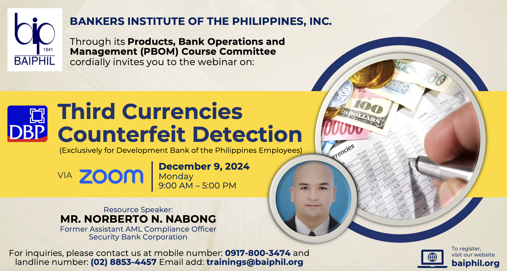 Third Currencies Counterfeit Detection (Exclusive for DBP Employees ...